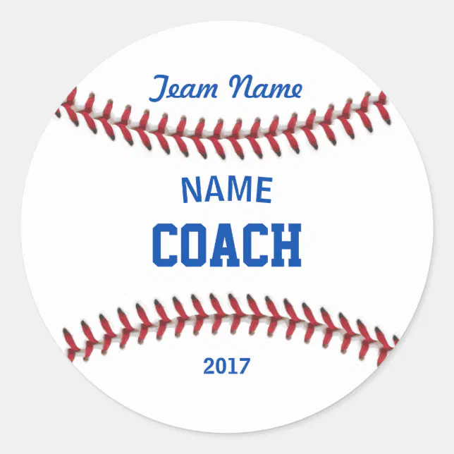 Coach Baseball Sport Classic Round Sticker | Zazzle