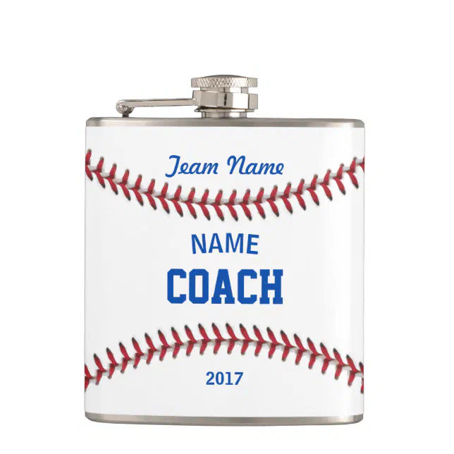 Coach Baseball Sport Flask | Zazzle
