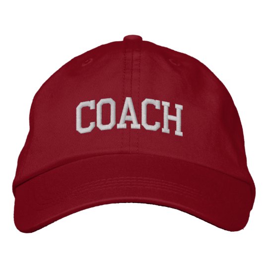 Coach Embroidered Baseball Hat / Cap - Red | Zazzle.com