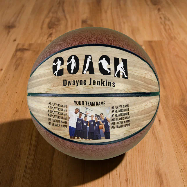 Coach Name Silhouette Team Players and Photo Basketball | Zazzle