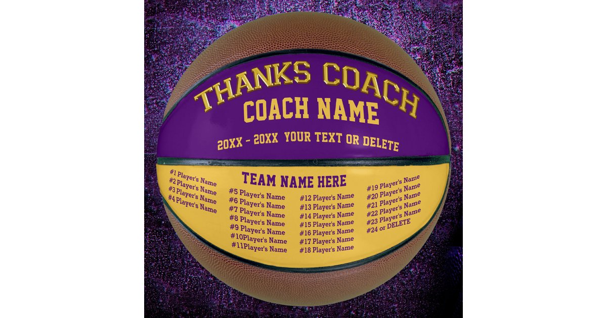 Coach, Team, All Player's Names, Custom Basketball | Zazzle