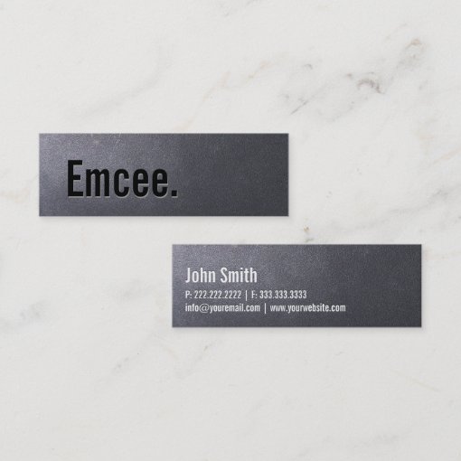 Coal Black Emcee Mini Business Card | Zazzle