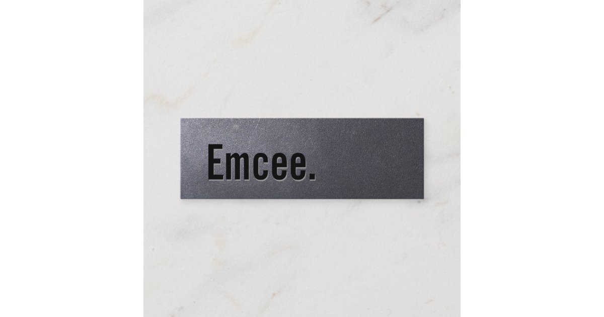 Coal Black Emcee Mini Business Card | Zazzle