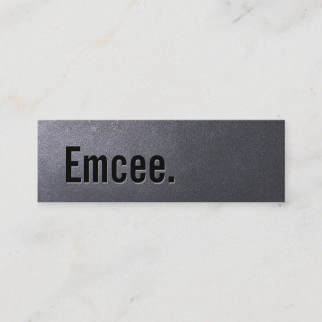Coal Black Emcee Mini Business Card | Zazzle