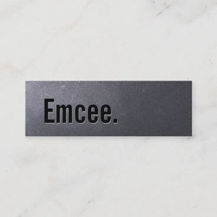 Coal Black Emcee Mini Business Card | Zazzle