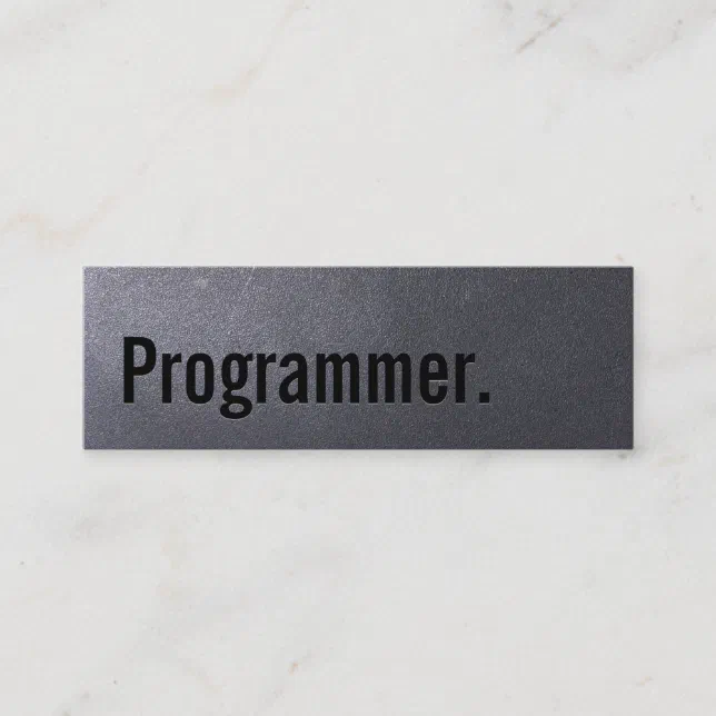 Coal Black Programmer Mini Business Card | Zazzle