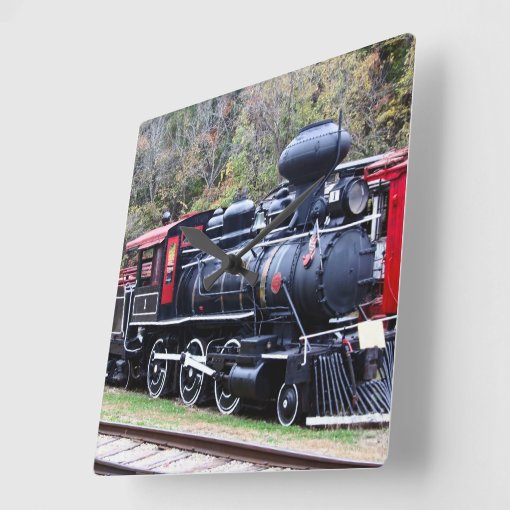 Coal Engine Train Square Wall Clock | Zazzle