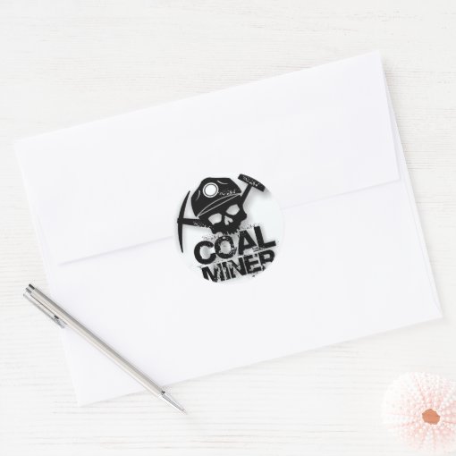 COAL MINER SKULL CLASSIC ROUND STICKER | Zazzle
