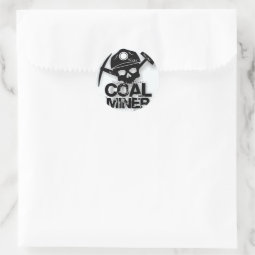 COAL MINER SKULL CLASSIC ROUND STICKER | Zazzle