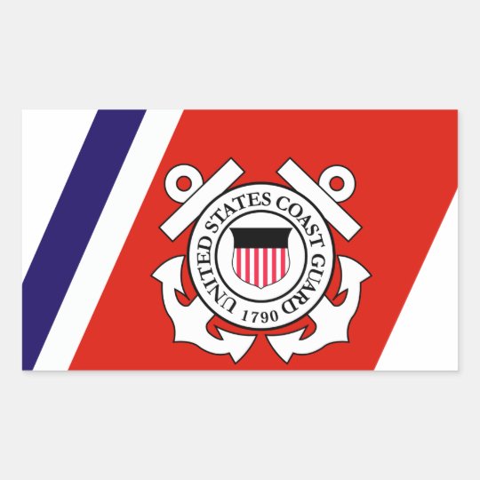 Coast Guard Racing Stripe - Right Rectangular Sticker | Zazzle.com