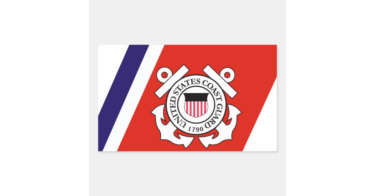 Coast Guard Racing Stripe - Right Rectangular Sticker | Zazzle.com