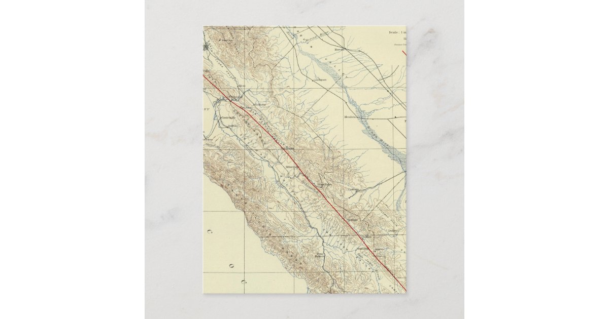 Coast Ranges showing San Andreas Rift Postcard | Zazzle