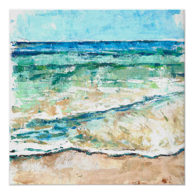 Coastal And Beach Sea And Sand Abstract Glossy Poster | Zazzle