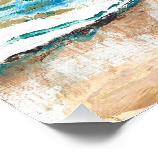 Coastal And Beach Sea And Sand Abstract Glossy Poster | Zazzle