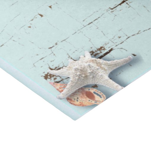 Coastal aqua blue beach wood starfish seashell tissue paper | Zazzle