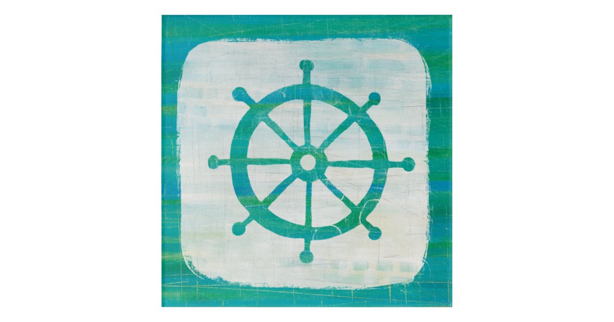 Coastal Art | Aqua Steering Wheel | Zazzle