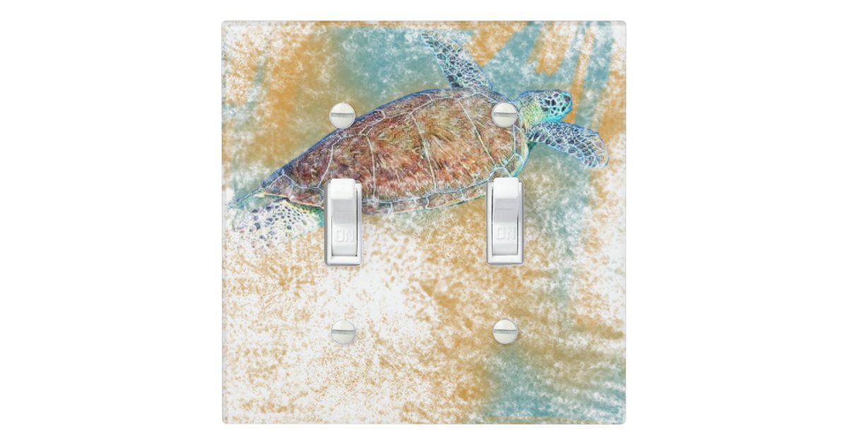 Coastal Art with Sea Turtle | Light Switch Cover | Zazzle
