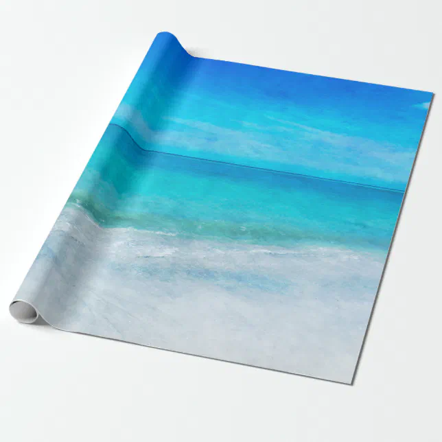 Coastal Beach Decor in Teal Aqua Turquoise Blue Wrapping Paper | Zazzle