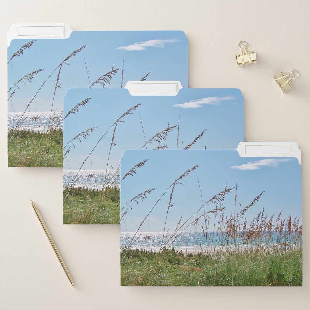 Coastal Beach File Folder | Zazzle