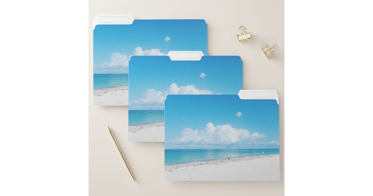 Coastal Beach File Folder | Zazzle