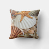 Coastal Beach House Shells Pillow | Zazzle