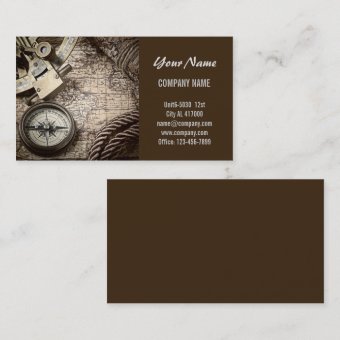 coastal beach nautical antique compass business card | Zazzle