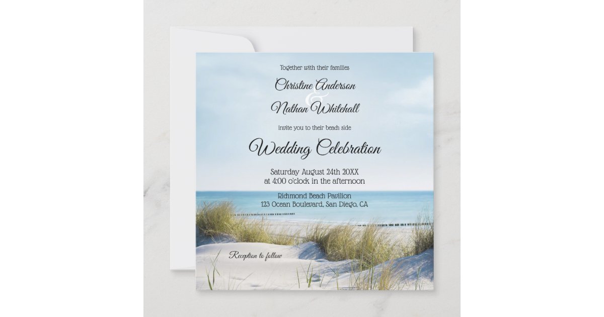 Coastal Beach or Destination Wedding Invitation | Zazzle