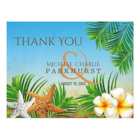 Coastal Beach - Thank you Postcard | Zazzle.com
