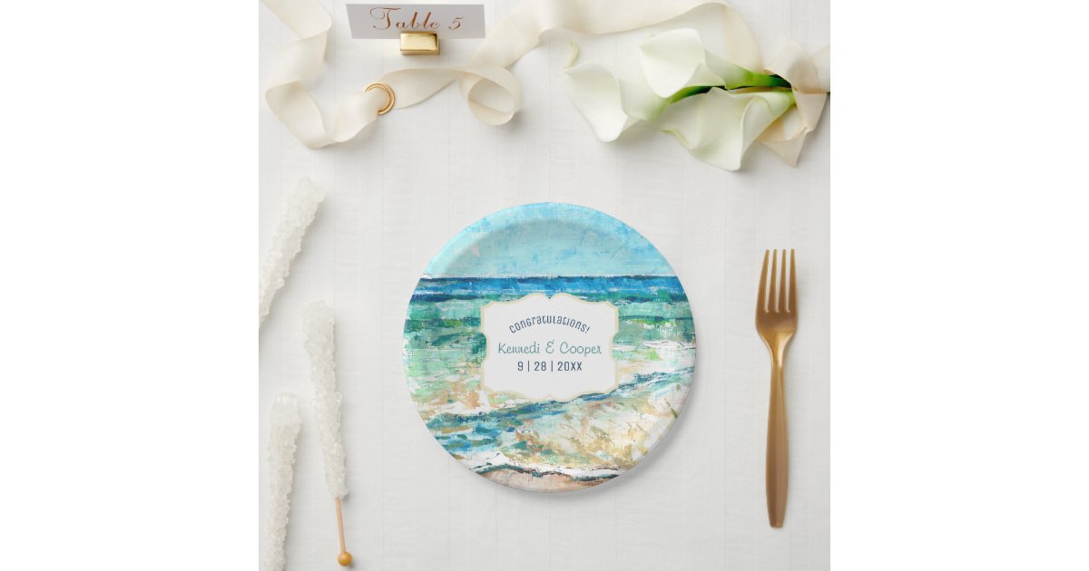 Coastal Beach Themed Event Paper Plate | Zazzle