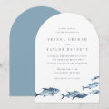 Coastal Blue Watercolor Fish Wedding Invitation | Zazzle