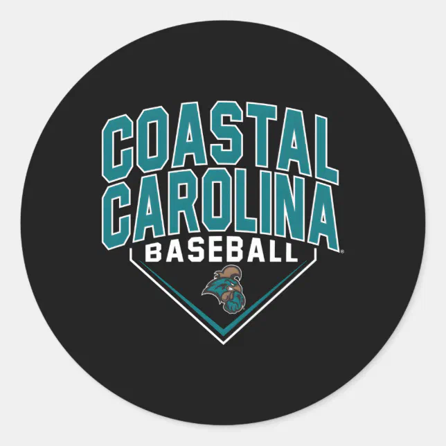 Coastal Carolina Chanticleers Baseball Bullpen Classic Round Sticker ...