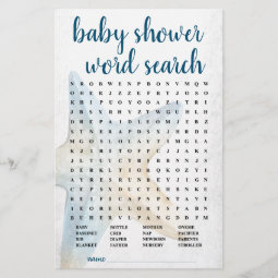 Coastal Chic | Blue Starfish Word Search Game | Zazzle