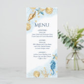 Coastal Chic | Modern Coral Reef Menu | Zazzle
