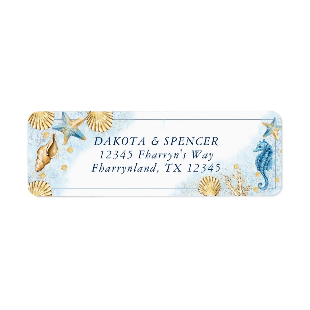 Coastal Chic | Modern Coral Reef Return Address Label | Zazzle