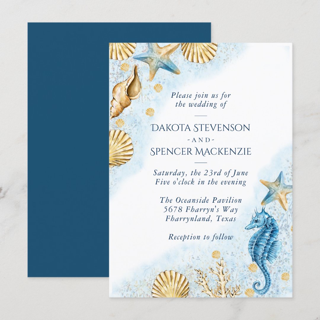 Coastal Chic | Modern Nautical Wedding Invitation | Zazzle