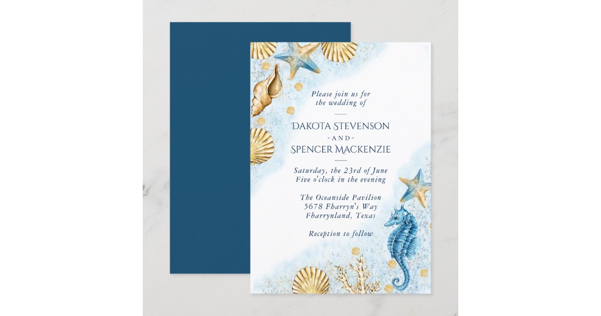 Coastal Chic | Modern Nautical Wedding Invitation | Zazzle