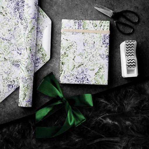 Coastal Chic | Purple and Lime Green Grunge Wrapping Paper | Zazzle