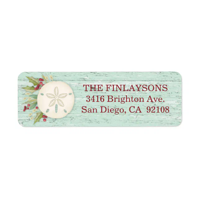 Coastal Christmas Beach Address Label | Zazzle