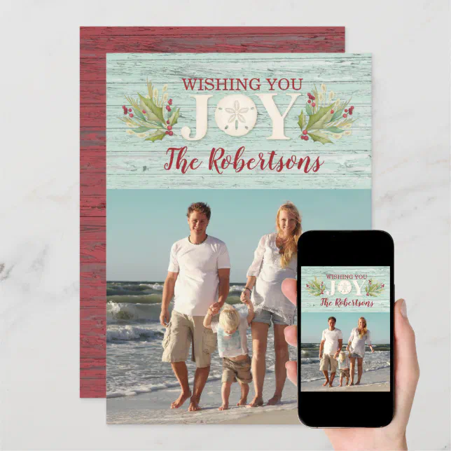 Coastal Christmas Joy Sand Dollar Invitation | Zazzle