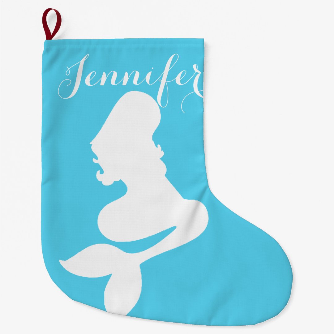 Coastal Christmas Mermaid Stocking | Zazzle