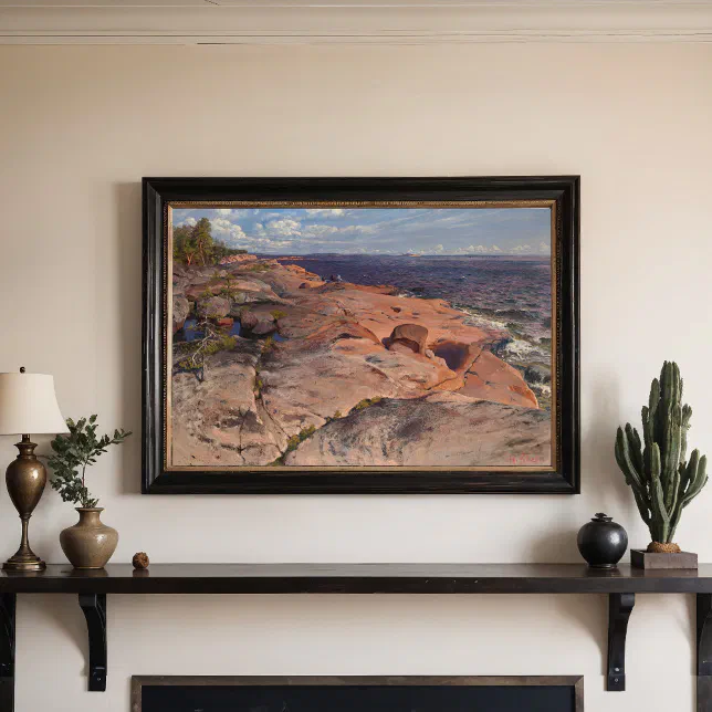 Coastal cliffs at Villinki, Helmi Biese Poster | Zazzle