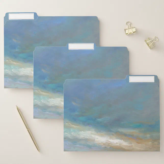 Coastal Clouds with Ocean File Folder | Zazzle