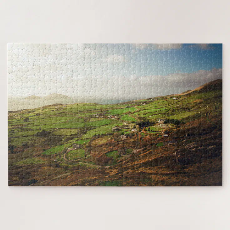 Coastal Countryside Green Ireland Travel Photo Jigsaw Puzzle | Zazzle