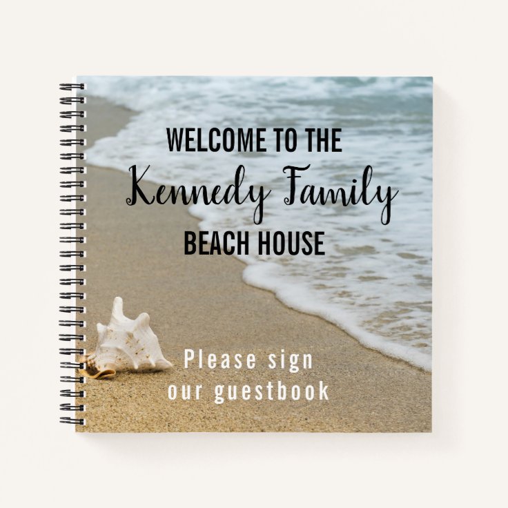 Coastal Family Beach House Welcome Guest Book | Zazzle