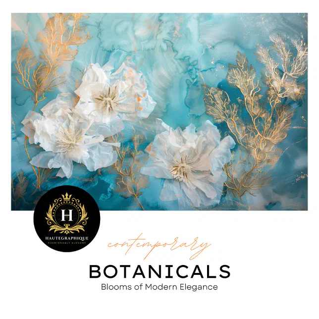 Coastal Gold White Floral Seaweed Tissue Paper | Zazzle