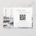 Coastal Harbor Boats Seascape Wedding QR Code RSVP Enclosure Card | Zazzle