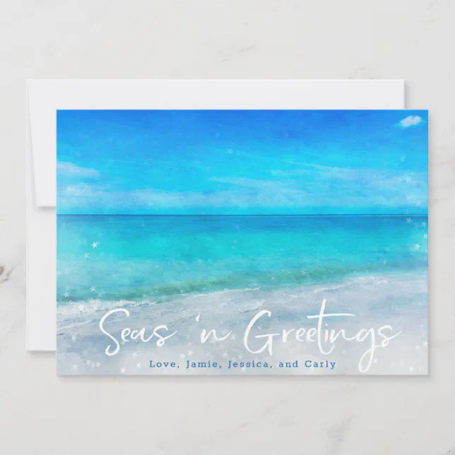 COASTAL HOLIDAY CARD | Tropical Beach Christmas | Zazzle