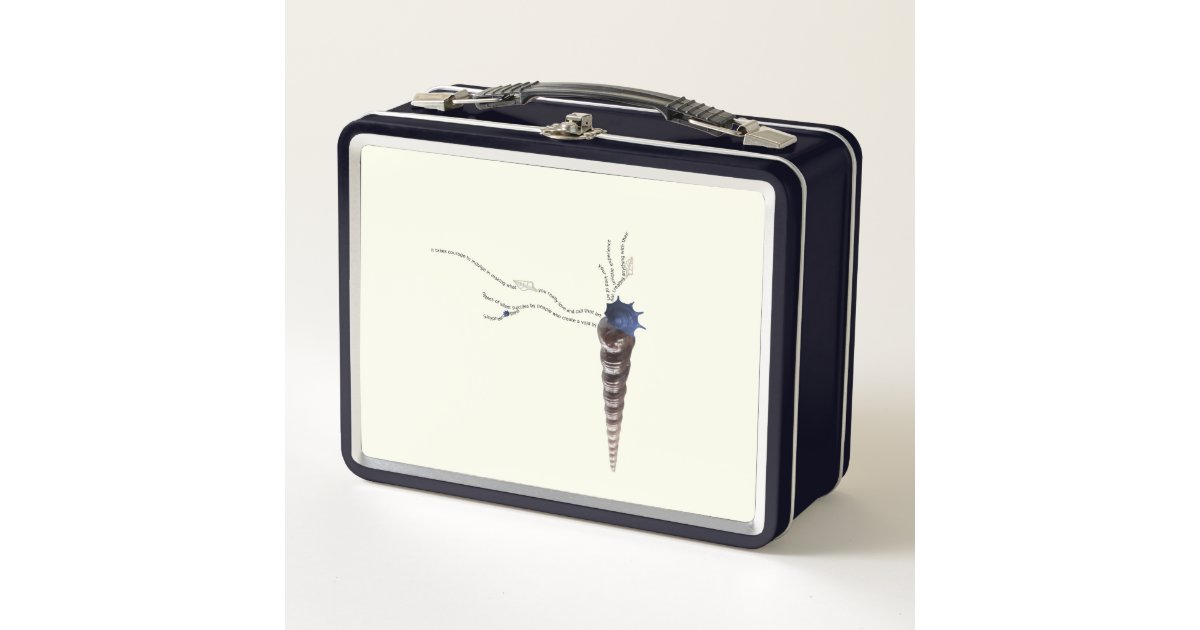 Coastal Japandi floral poem art back to school Metal Lunch Box | Zazzle