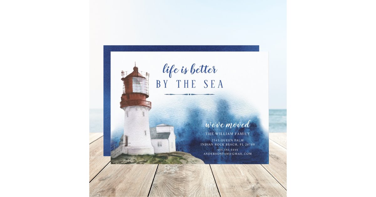 Coastal Lighthouse Moving Announcement | Zazzle