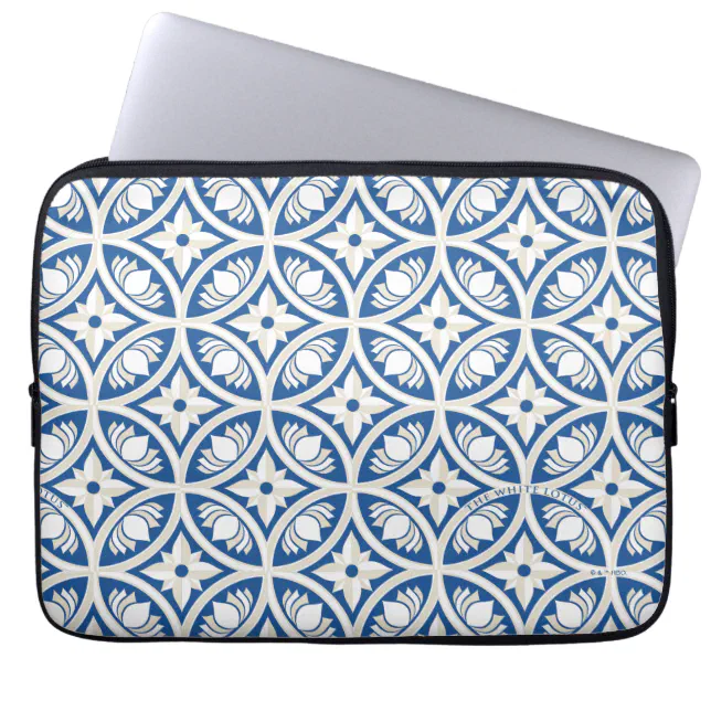 Coastal Lotus Tile Pattern - The White Lotus Laptop Sleeve | Zazzle